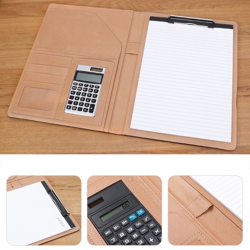 A4 Leather Conference File Folder Document Manager... – Grandado