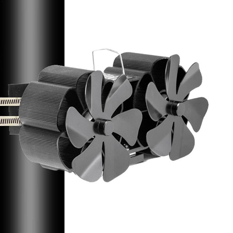 Double Headed Fireplace Fan 6 Blades Heat Powered ... – Vicedeal
