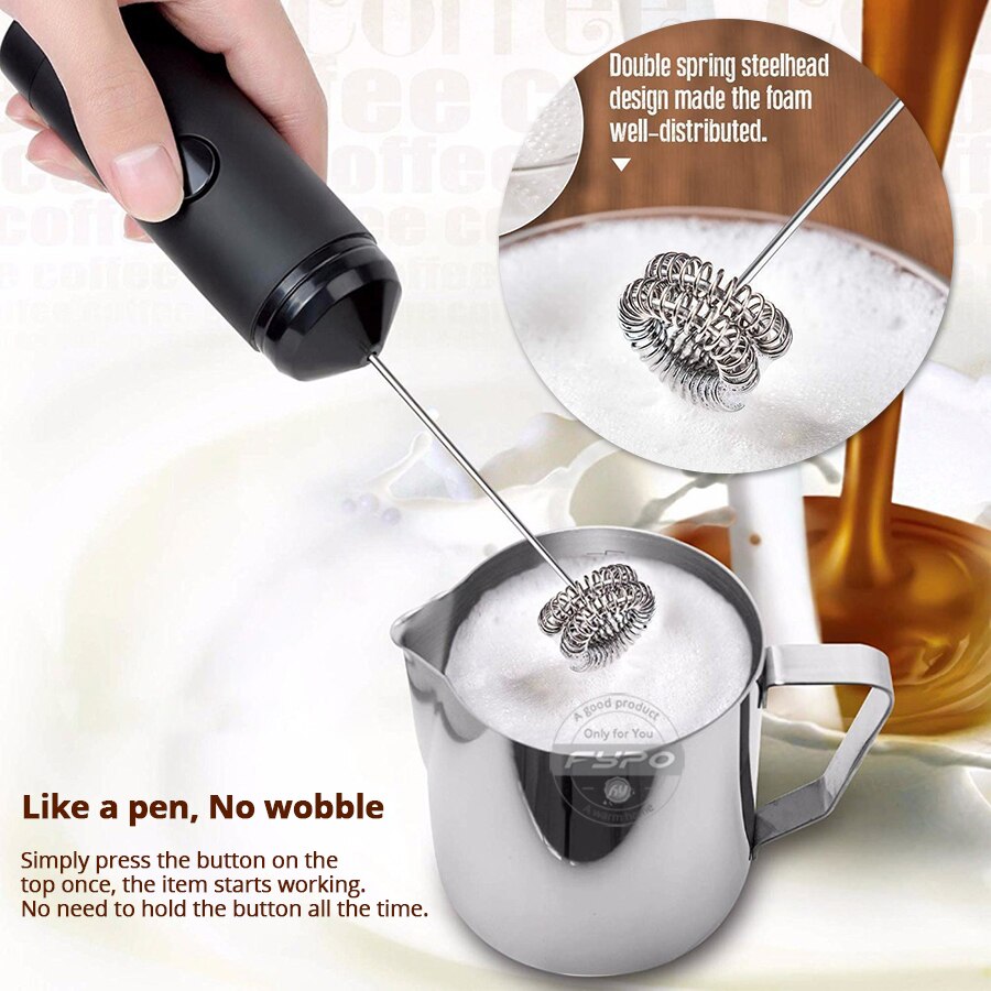 Latte Coffee Cappuccino Milk Frother Whisk Head El... – Grandado