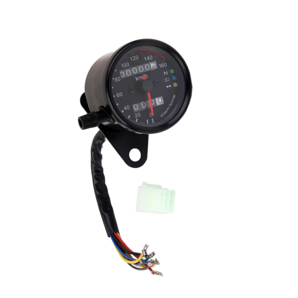 Motorcycle Odometer Gauge Dual Speed Meter with LE... – Vicedeal