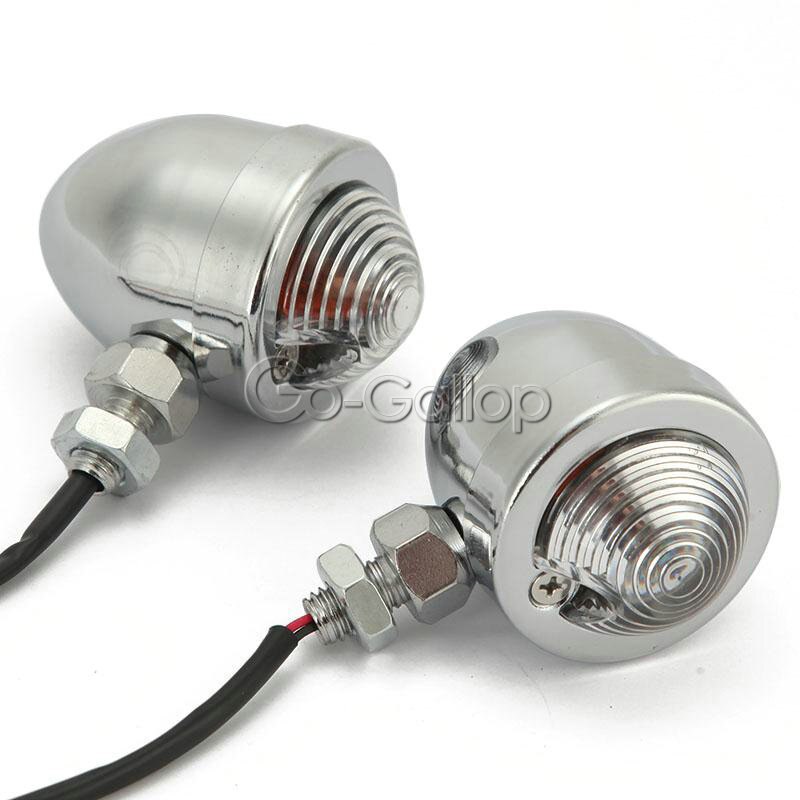 2x Universal Amber Bullet Motorcycle Indicator Chr... – Vicedeal