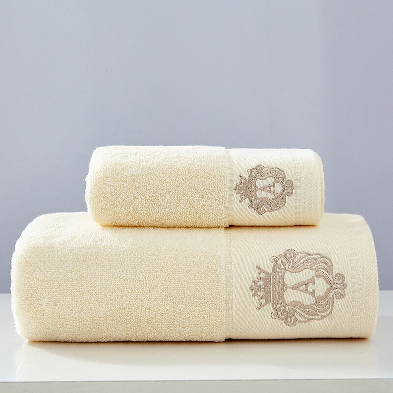 100% cotton solid embroidered noble face towel 100... – Grandado