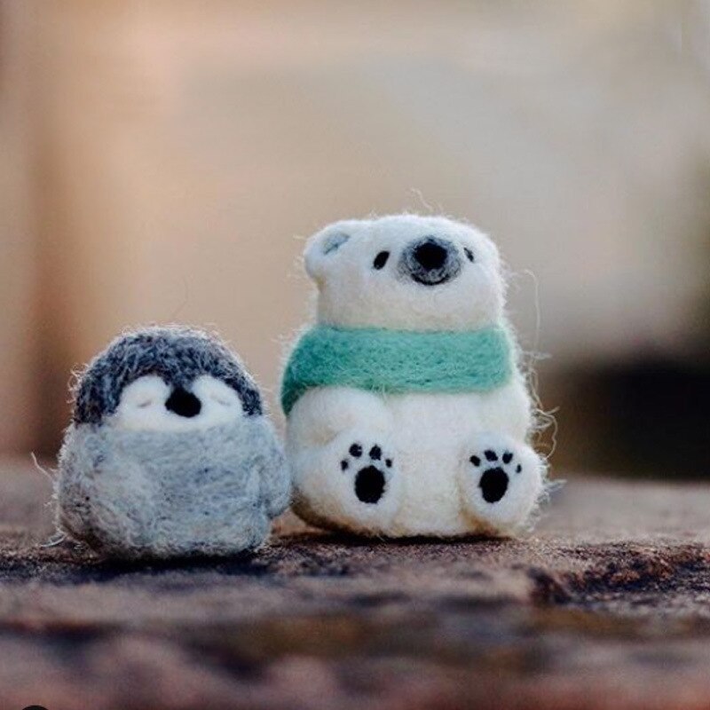 Wool Felt Needle Poked Knitting DIY Cute Animal Be... – Vicedeal