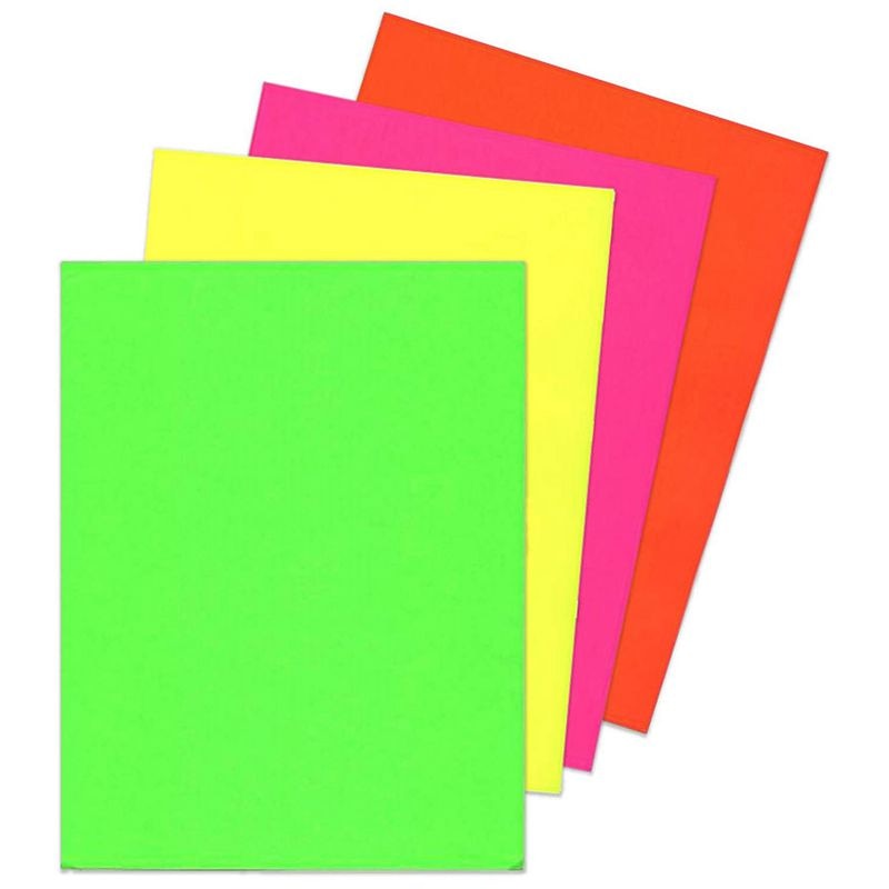 120x vellen van a4 neon karton - fluorescerend kn... – Grandado