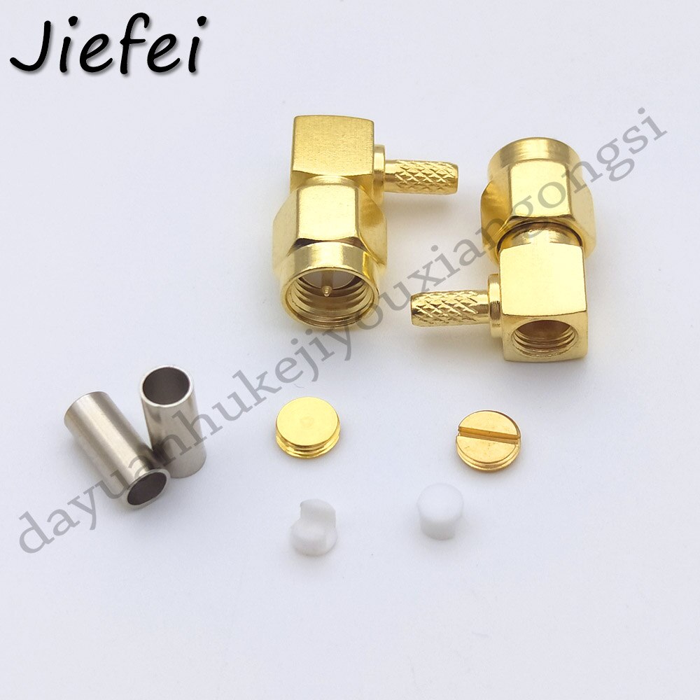 2-4 PCS SMA / RP-SMA Male Plug 90 Degree Crimp RG1... – Grandado
