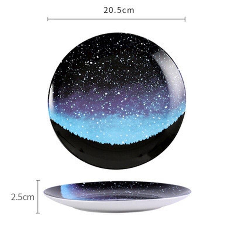 Nordic 8 Inch Colorful Starry Sky Dinner Plateunde... – Grandado