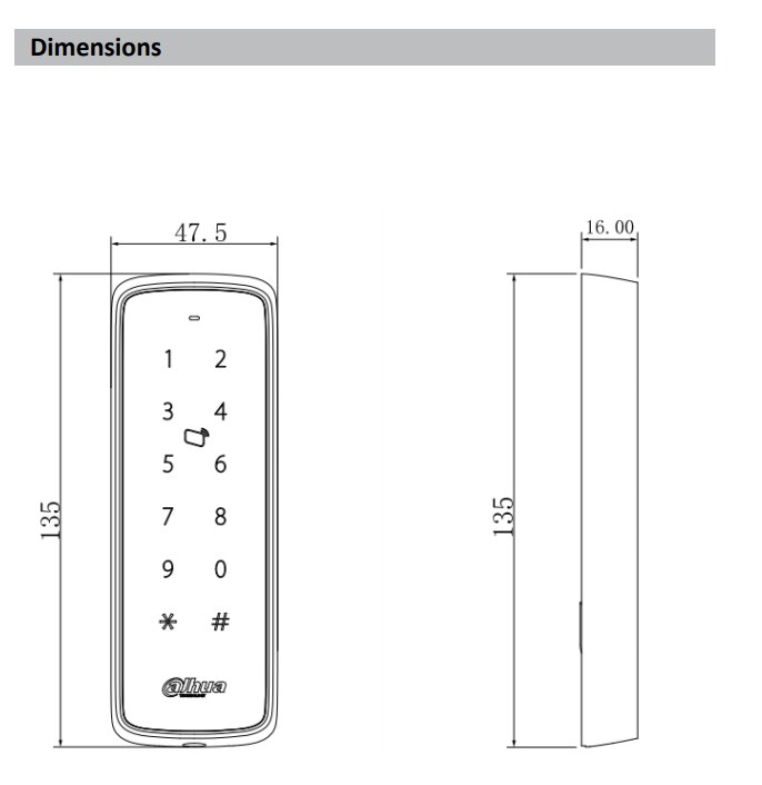 Dahua Slim Water-proof Bluetooth Reader ASR2201D-B... – Vicedeal