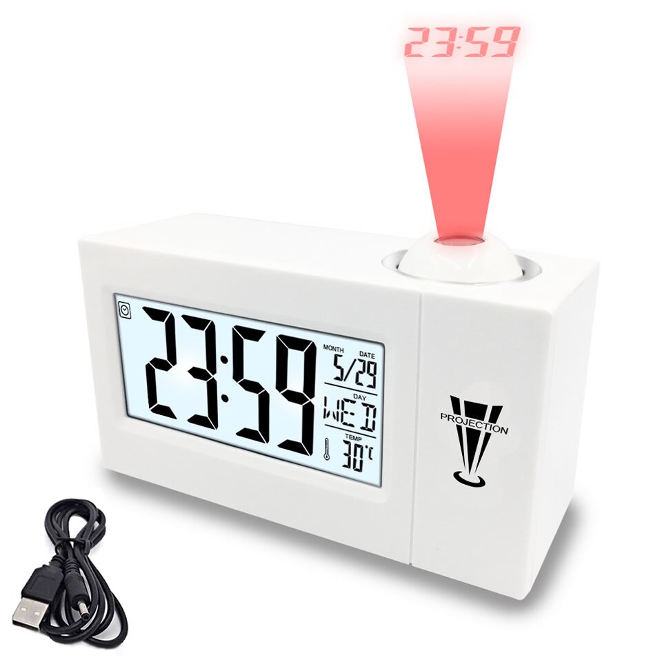 LED Digital Projection Alarm Clock Temperature The... – Grandado
