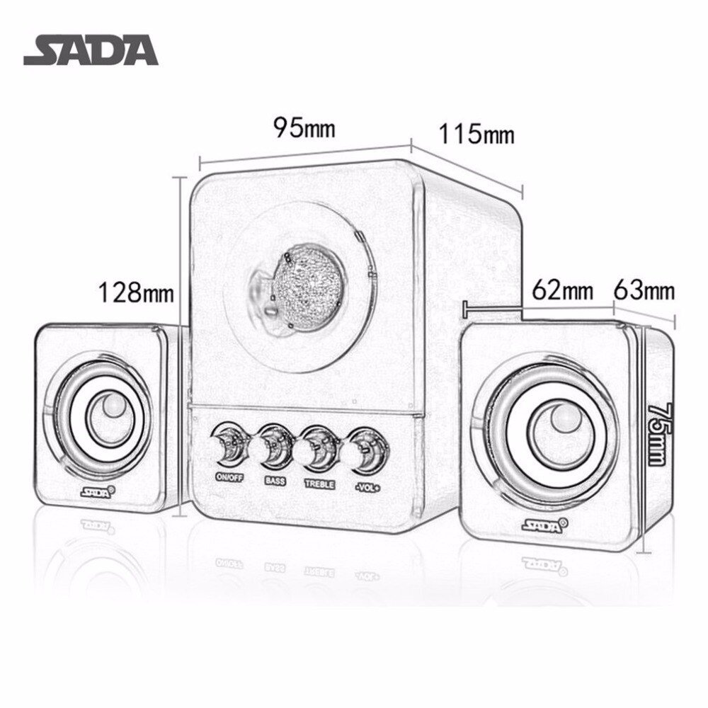SADA Wired Mini USB Super Bass Subwoofer Lautsprec... – Vicedeal