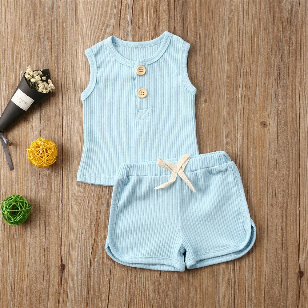 4Colors Summer Babies Casual Clothes Set Cotton To... – Vicedeal