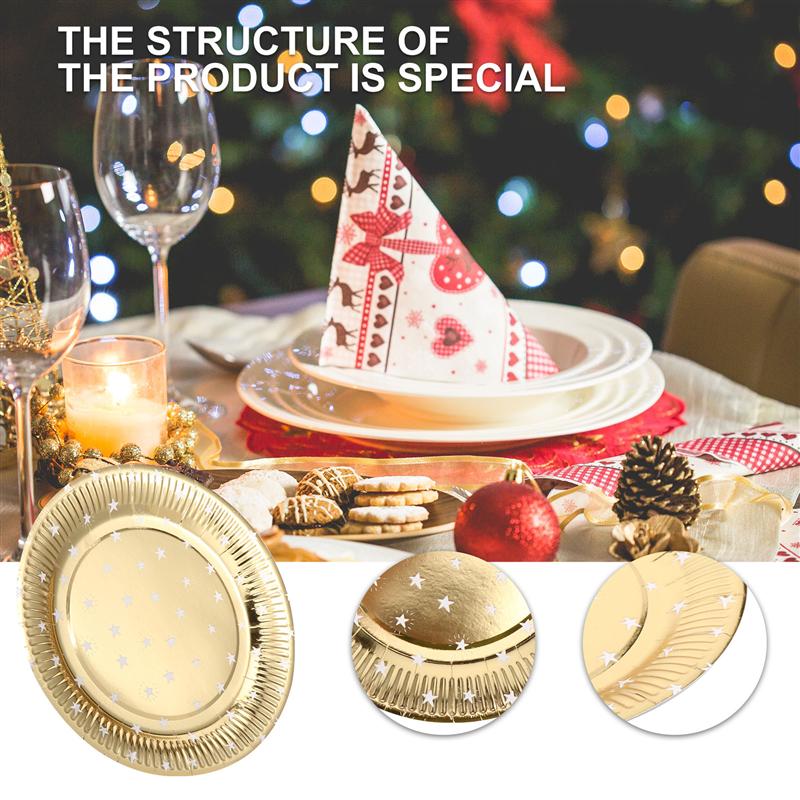 10Pcs Star Patterned Disposable Plates Paper Plate... – Grandado