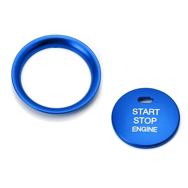 2Pc Set Blue Keyless Engine Push Start Button & Su... – Grandado