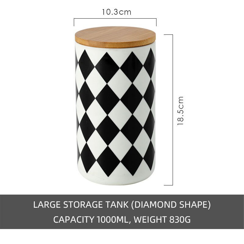 Storage Sealed Jar Geometric Ceramic Storage Jar C... – Grandado