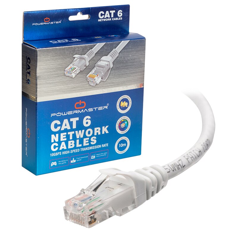 CABLE. CAT6 10 METER GRAY BOXED POWERMASTER – Grandado