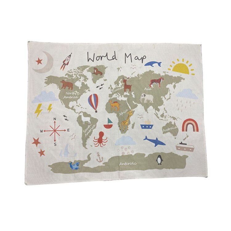 Tapiz de mapa del mundo para colgar en la pared, d... – Grandado