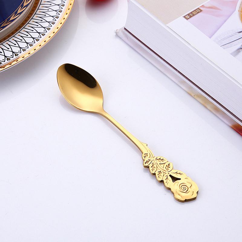 Coffee Spoons Tea Spoon Rose Stainless Steel Latte... – Grandado
