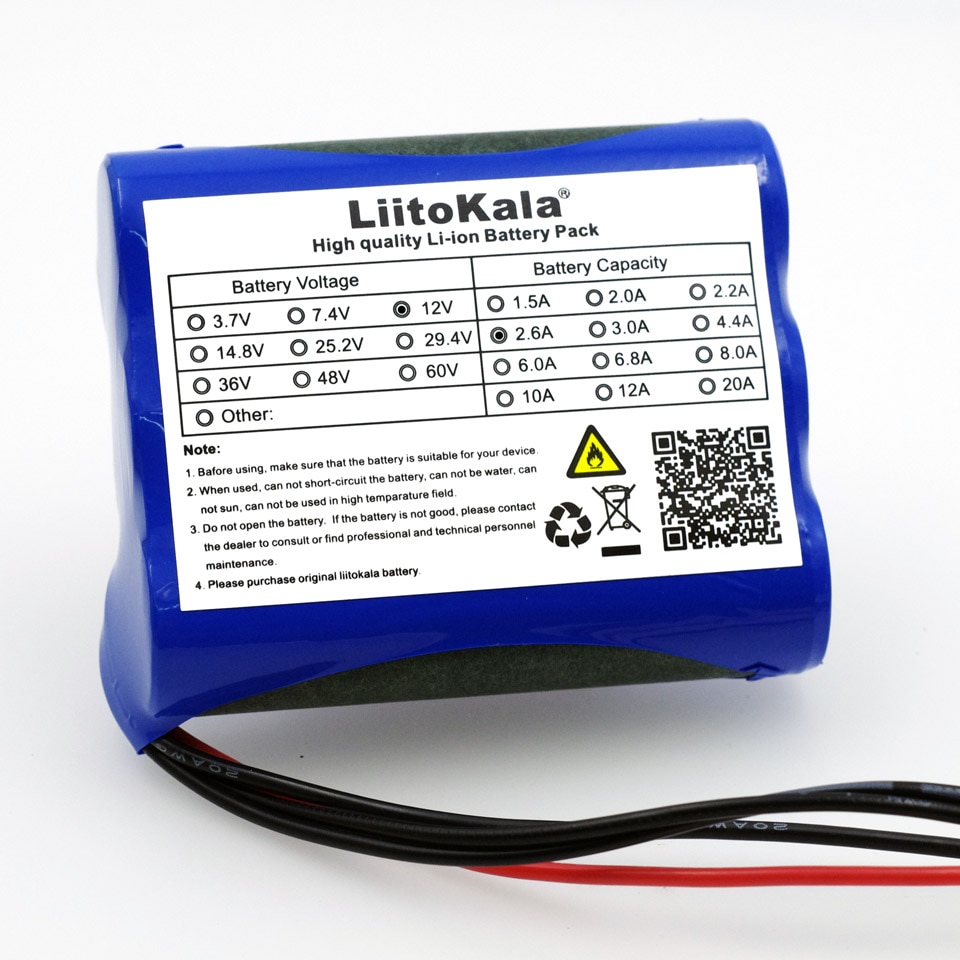Liitokala 12 V 2600 mAh lithium-ion Battery pack M... – Vicedeal