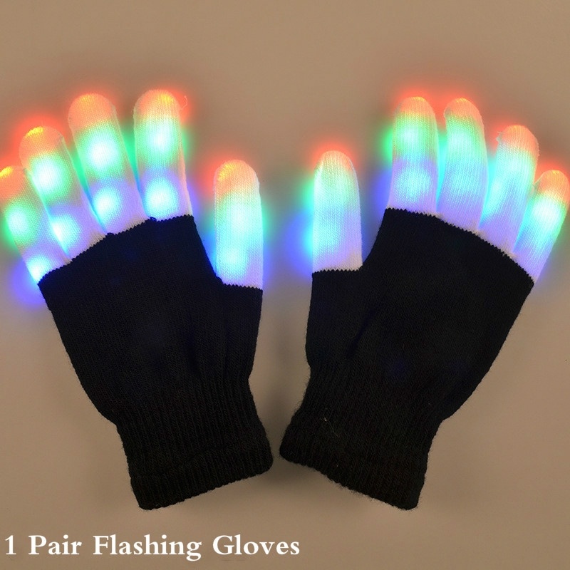 1 Pair LED Flashing Magic Gloves Colorful Finger G... – Vicedeal