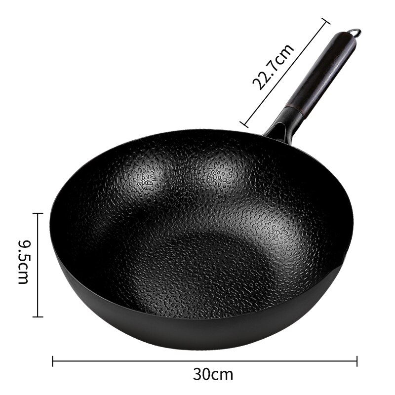 Wok Pan, Stir Fry Pan Flat Bottom Pan,Cast Iron Wo... – Grandado
