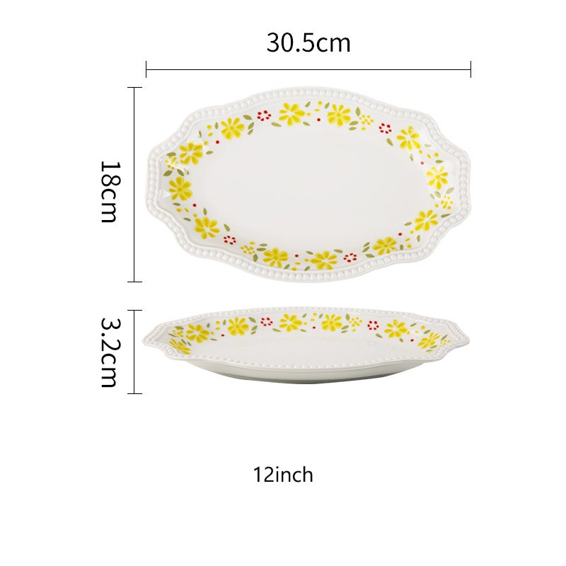 Retro Yellow Flowers Breakfast Bowl Pasta Dish Hou... – Vicedeal