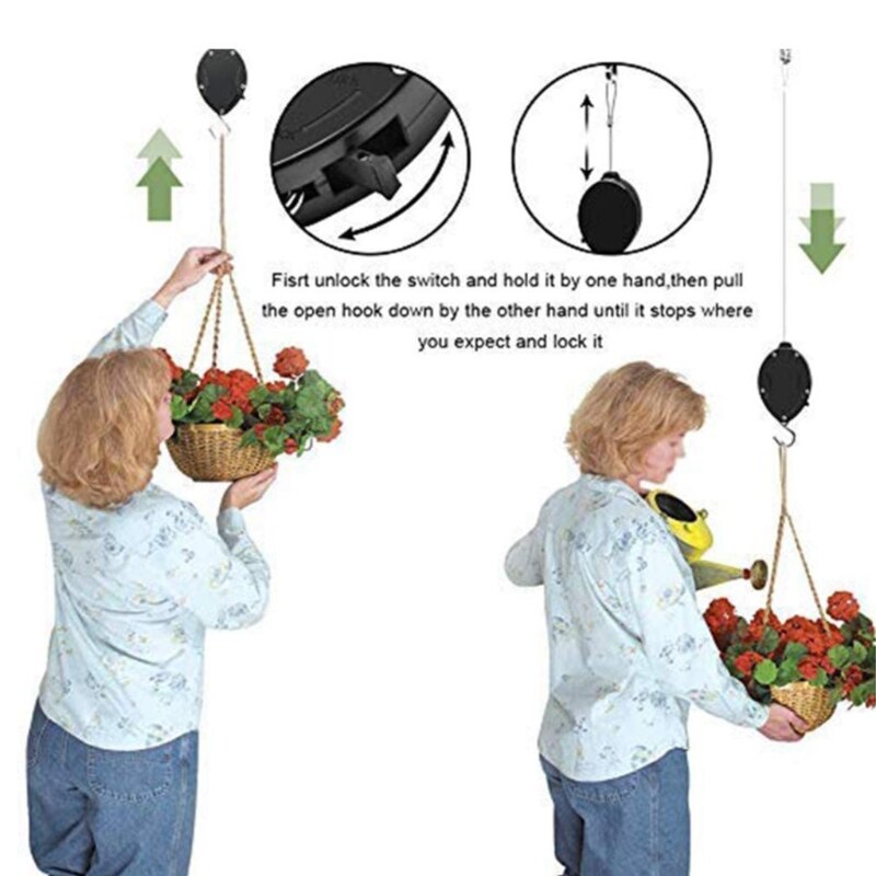 Intrekbare Plant Katrol Hanger Opknoping Planter B... – Grandado