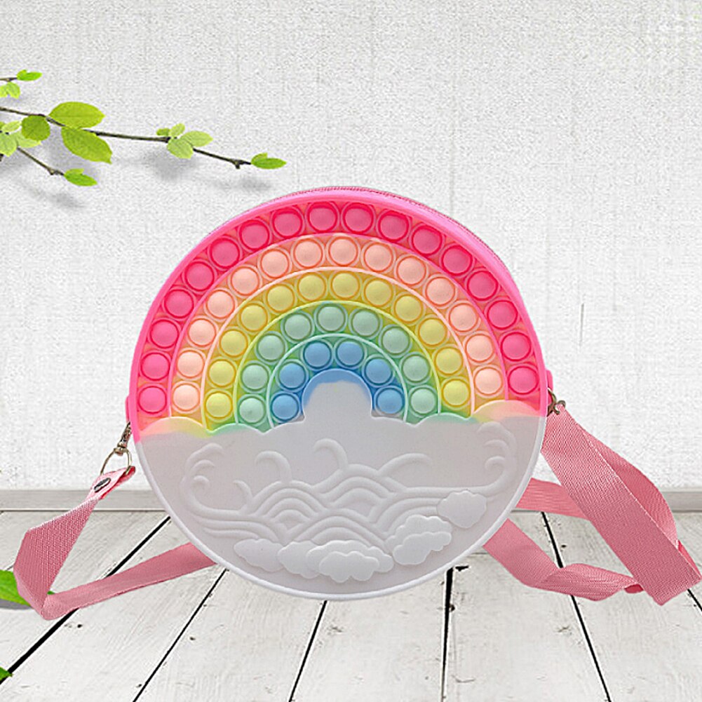 Cute Rainbow Cloud Shoulder Bag Push Bubble Sensor... – Vicedeal