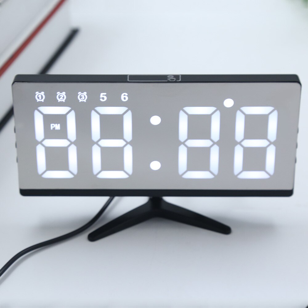 LED Mirror Digital Alarm Clock Snooze Time Date Te... – Grandado