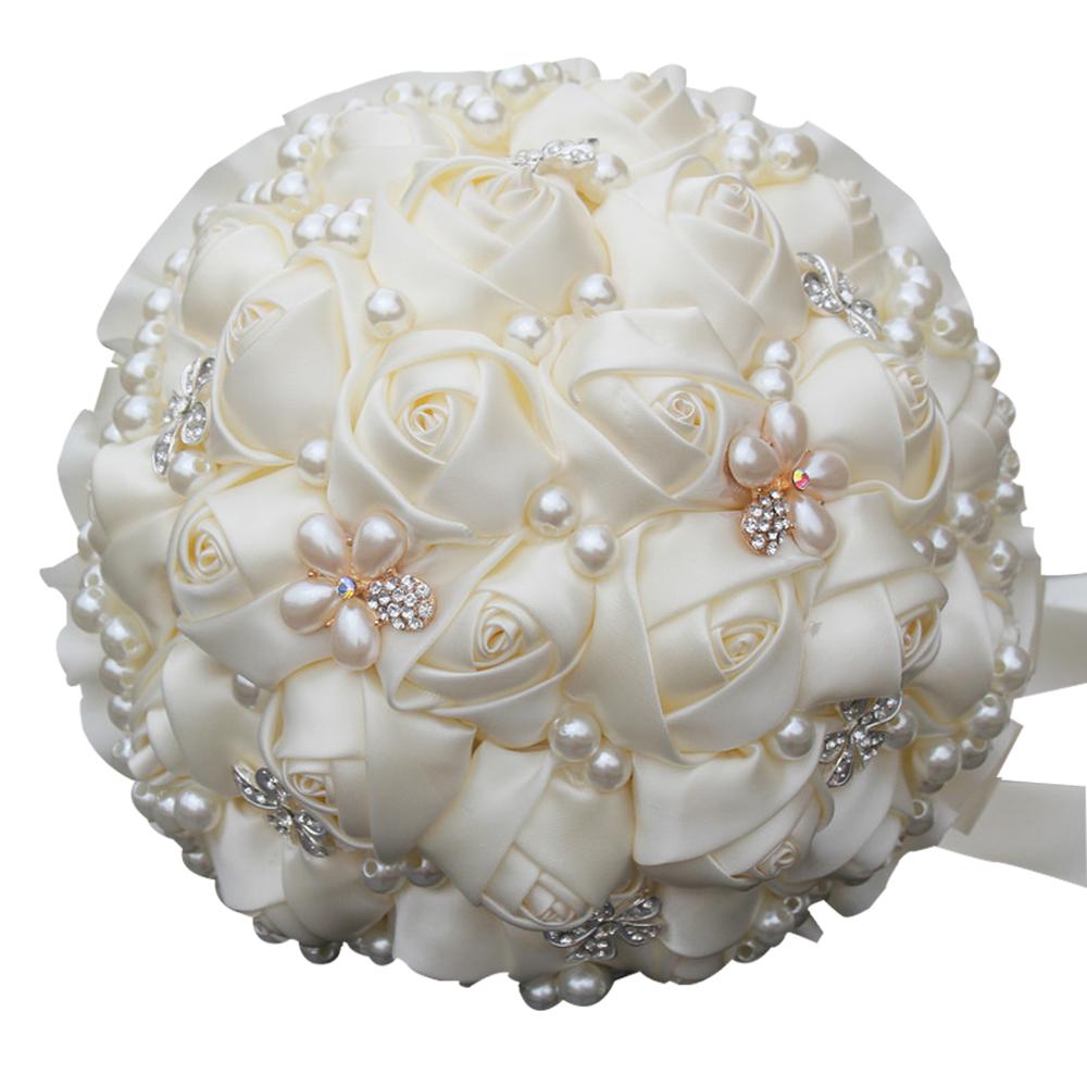 Wifelai-Een 6 Stijlen Lint Rose Bruidsboeket Handg... – Grandado