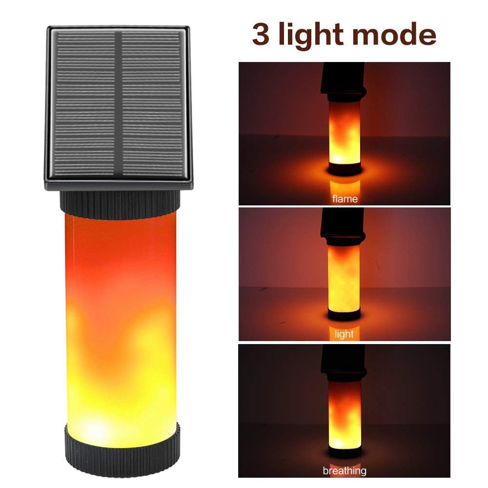 Solcellevæglamper flimrende flammer 102 led udendø... – Vicedeal