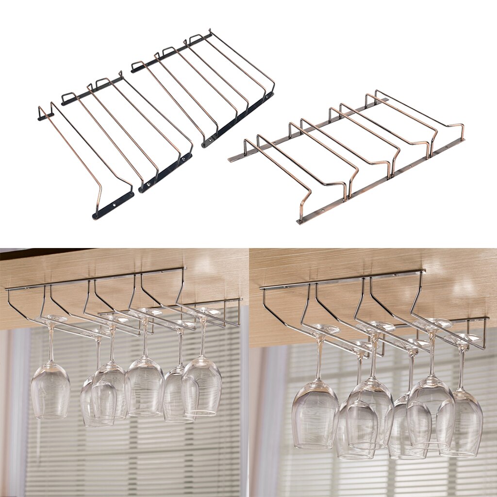 Metal Wire Stemware Wine Glass Rack Hanger Under C... – Grandado