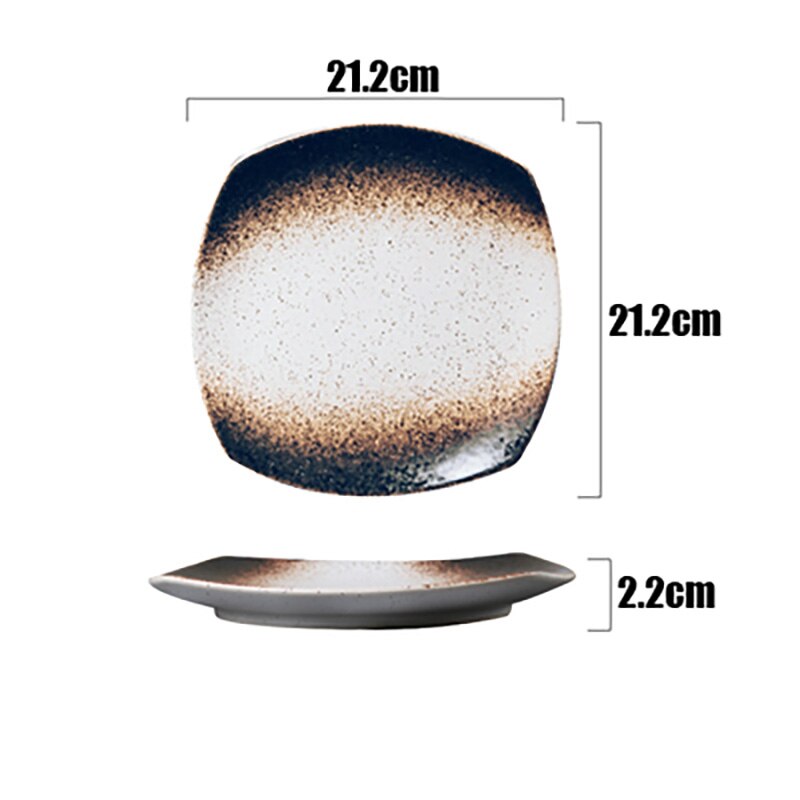 FANCITY Four ceramic plates, color glazed flat pla... – Vicedeal