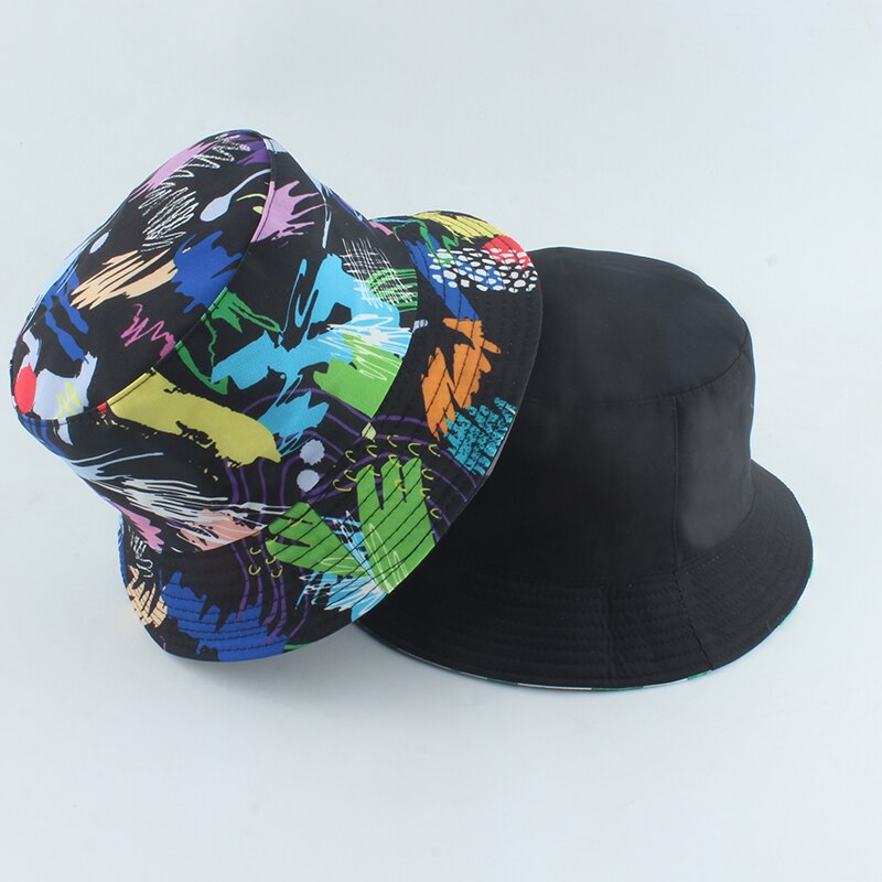 Panama Hoed Graffiti Letters Print Omkeerbare Emme... – Vicedeal