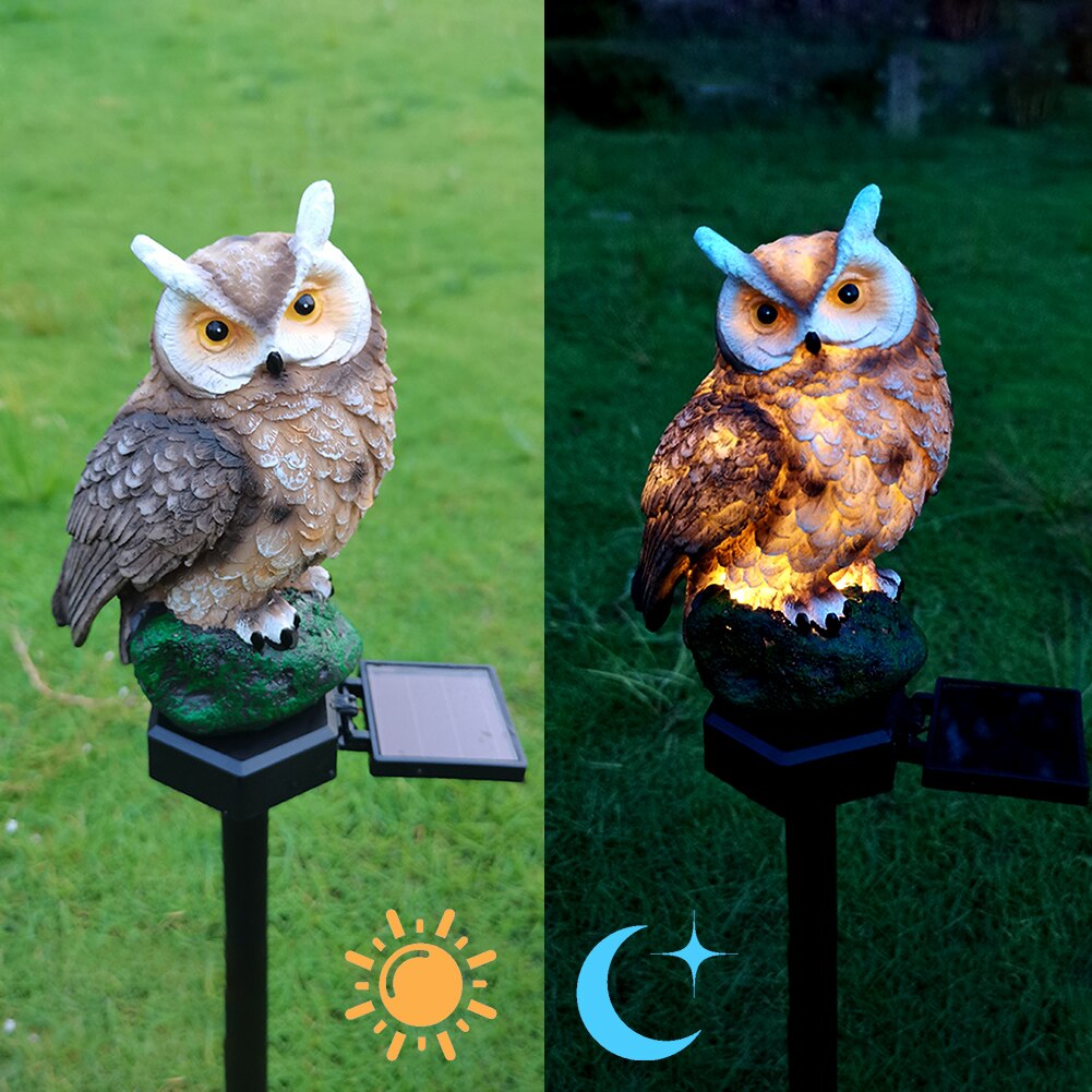 Zonne-energie Tuinverlichting Uil Dier Pixie Gazon... – Vicedeal
