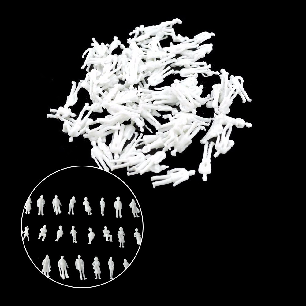 1100 Mixed 100pcs Miniature White Figures Archite Grandado