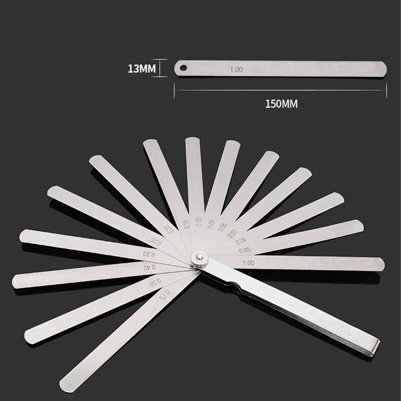 150mm 0.02-1.0mm Thickness Metric Feeler 17 Blade ... – Grandado