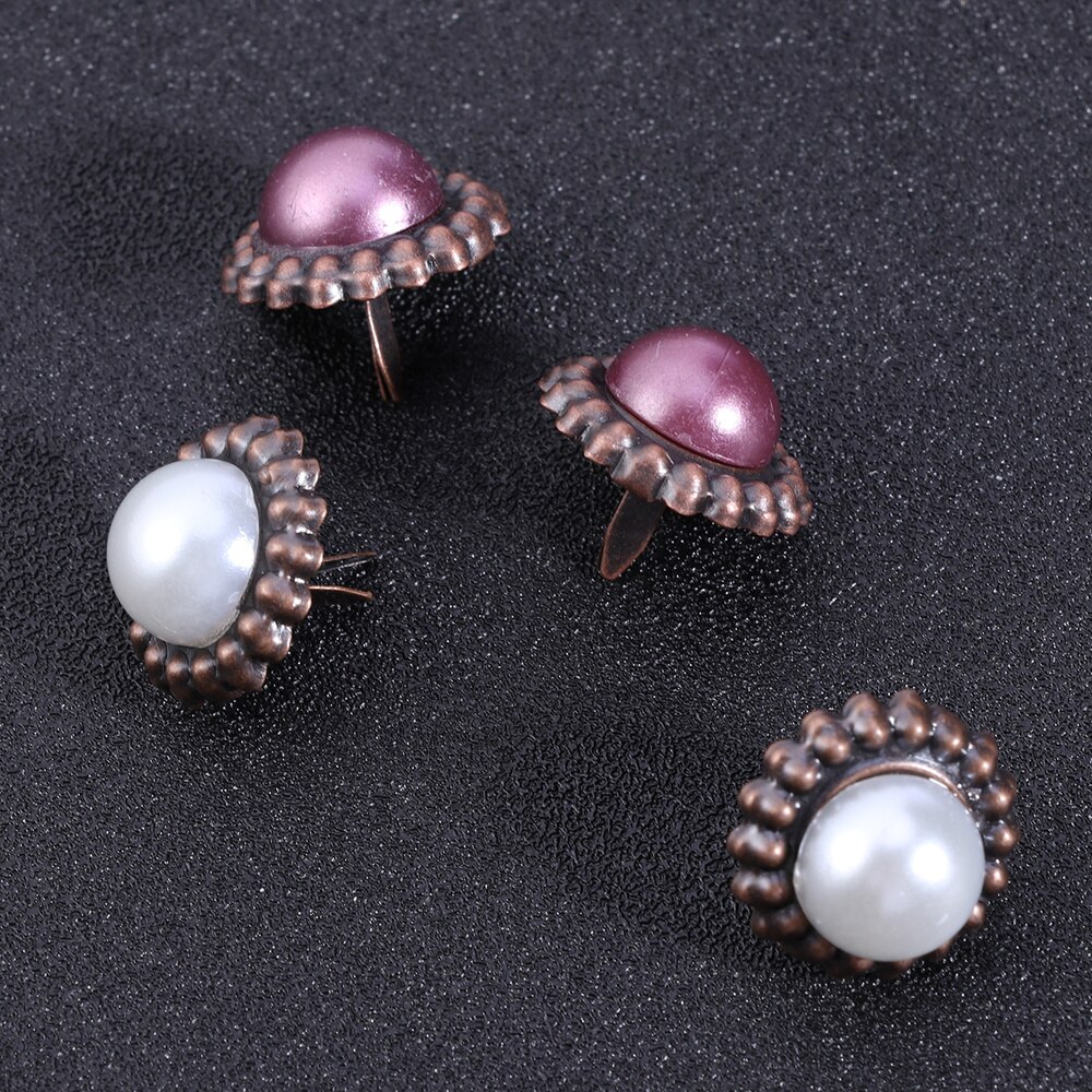 20PC Paper Fasteners Vintage Round Pearl DIY Metal... – Grandado