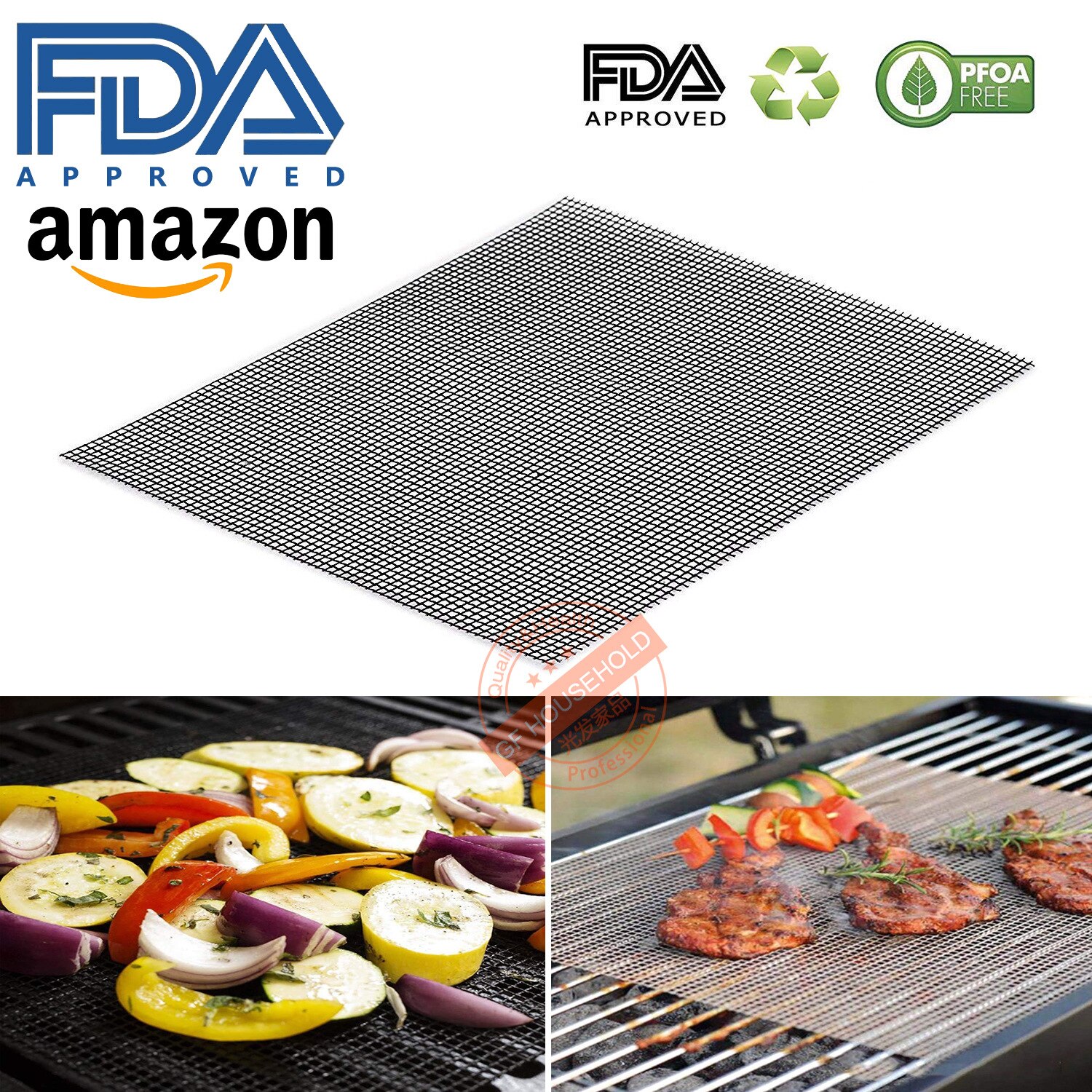 Teflon Barbecue Mat Non-stick Bbq Brandende Mat Me... – Grandado