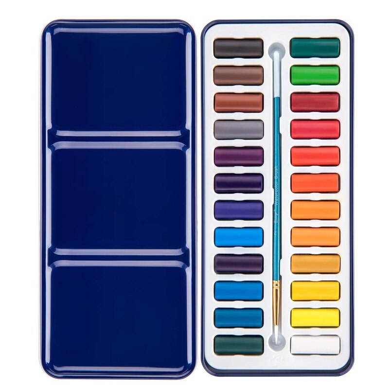 12/18/24 Solid Watercolor Paint Beginner Set Blue ... – Grandado