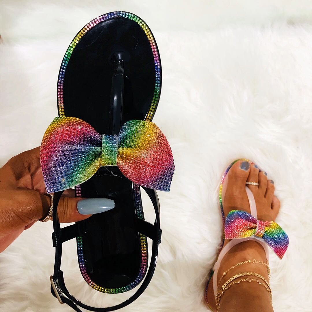 Mode Crystal Bow Slippers Vrouwen Jelly Sandalen P... – Grandado