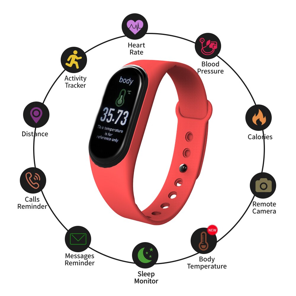 Smart Pedometer BT Connection Body Temperature Hea... – Vicedeal