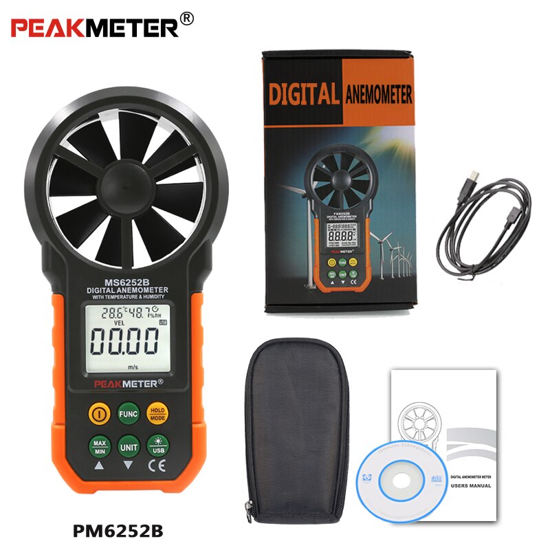 PEAKMETER MS6252A MS6252B Digital Anemometer 30m/s... – Grandado