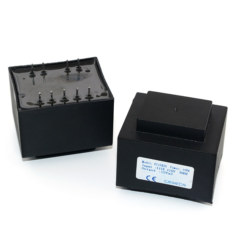 CIRMECH Dual ac 12v transformer 10VA Sealing Square EI transformer 110V ...