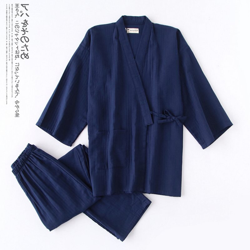 Traditional Japanese Top Trousers Pure Color Kimon... – Vicedeal