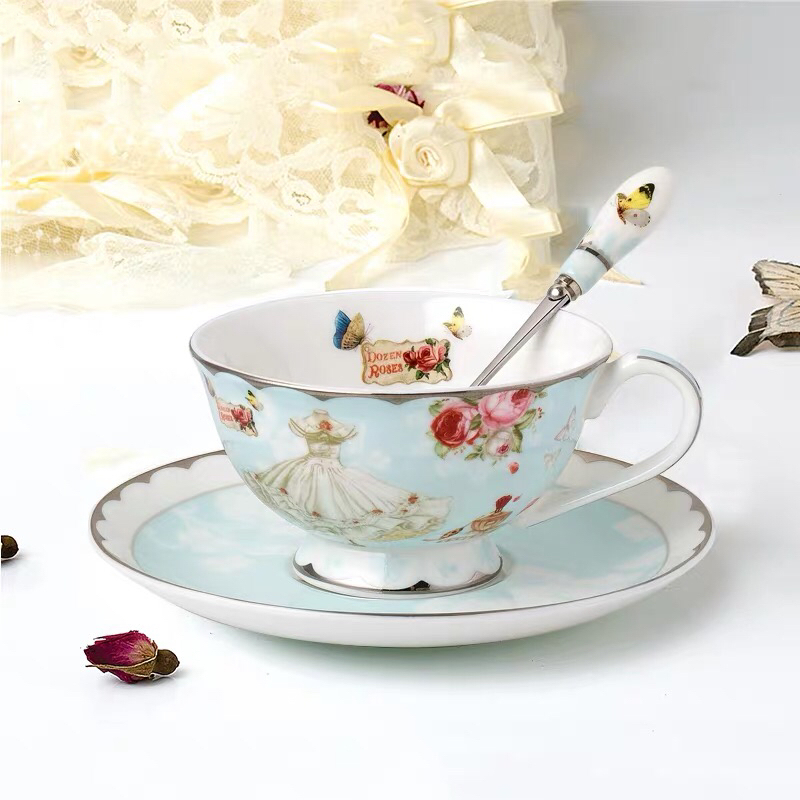 English Coffee Set Bone China Coffee Cup High Colo... – Vicedeal