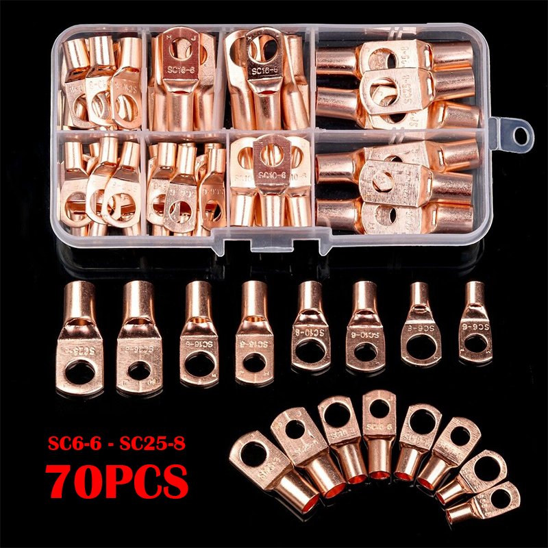 70/240PCS Ring Terminal Cable Shoes Lugs 35mm2 Tin... – Grandado