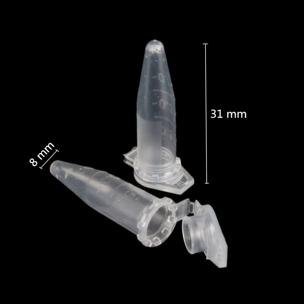 100 Pcs 0.5ml Clear PP Plastic Test Tube Centrifug... – Grandado