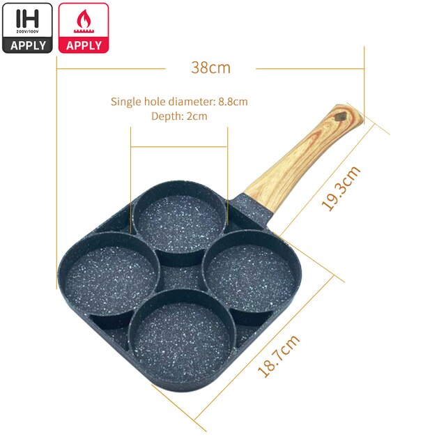 Four-hole Pot Pan Multifunctional Frying Non-stick... – Grandado