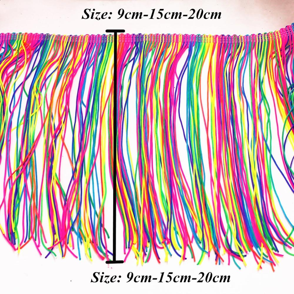 Latin Fringe Tassel Rainbow Colored Nylon Latin Dr... – Grandado