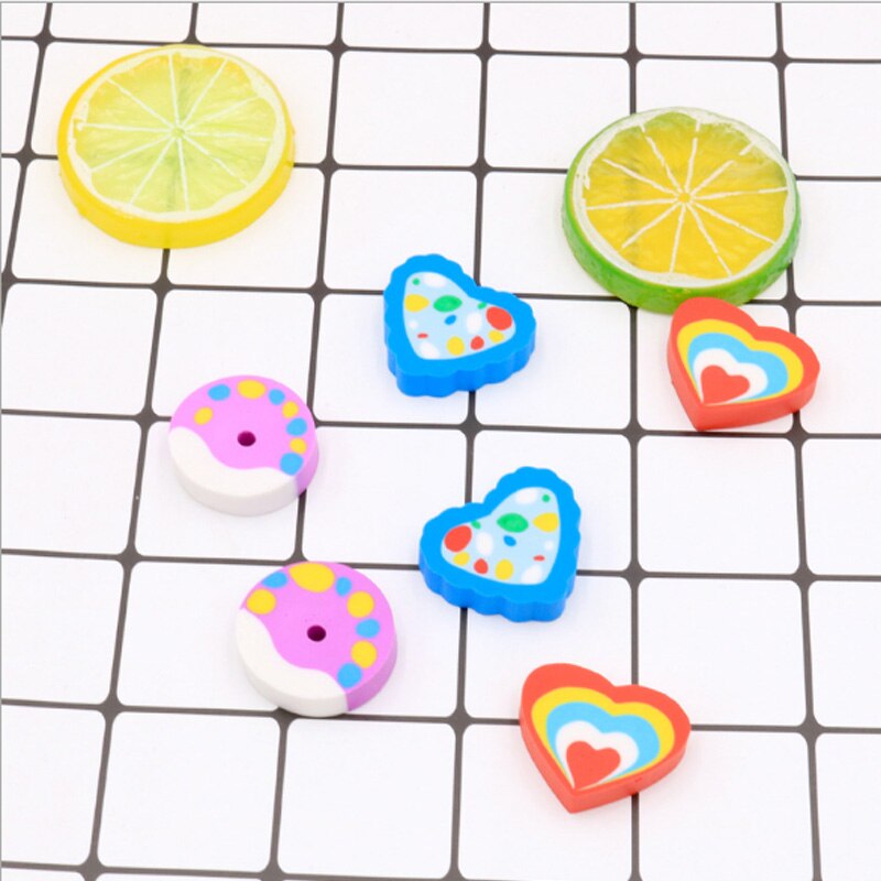 1X cute cartoon heart shaped cake eraser modelling... – Vicedeal