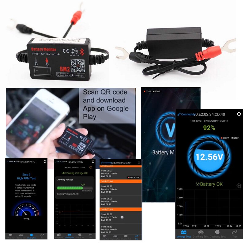 Mini 12V Car Battery Monitor Bluetooth 4.0 Wireles... – Grandado